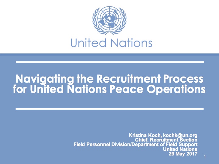 How to navigate the recruitment process at the United nations Peace ...